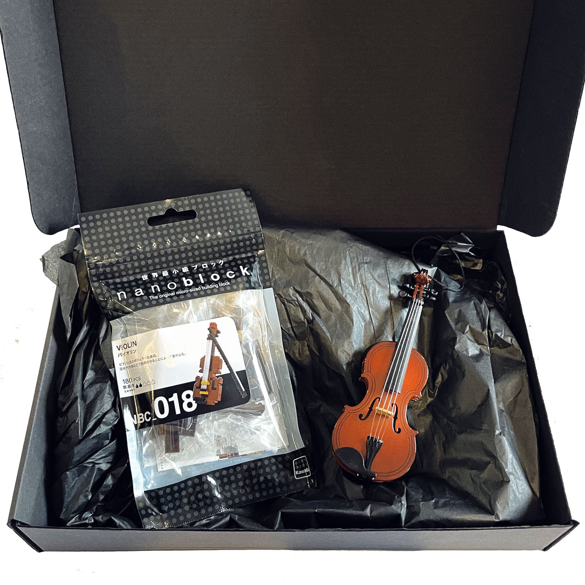 Violin Creative Gift Set: Nanoblock Violin and Violin Christmas Orname ...